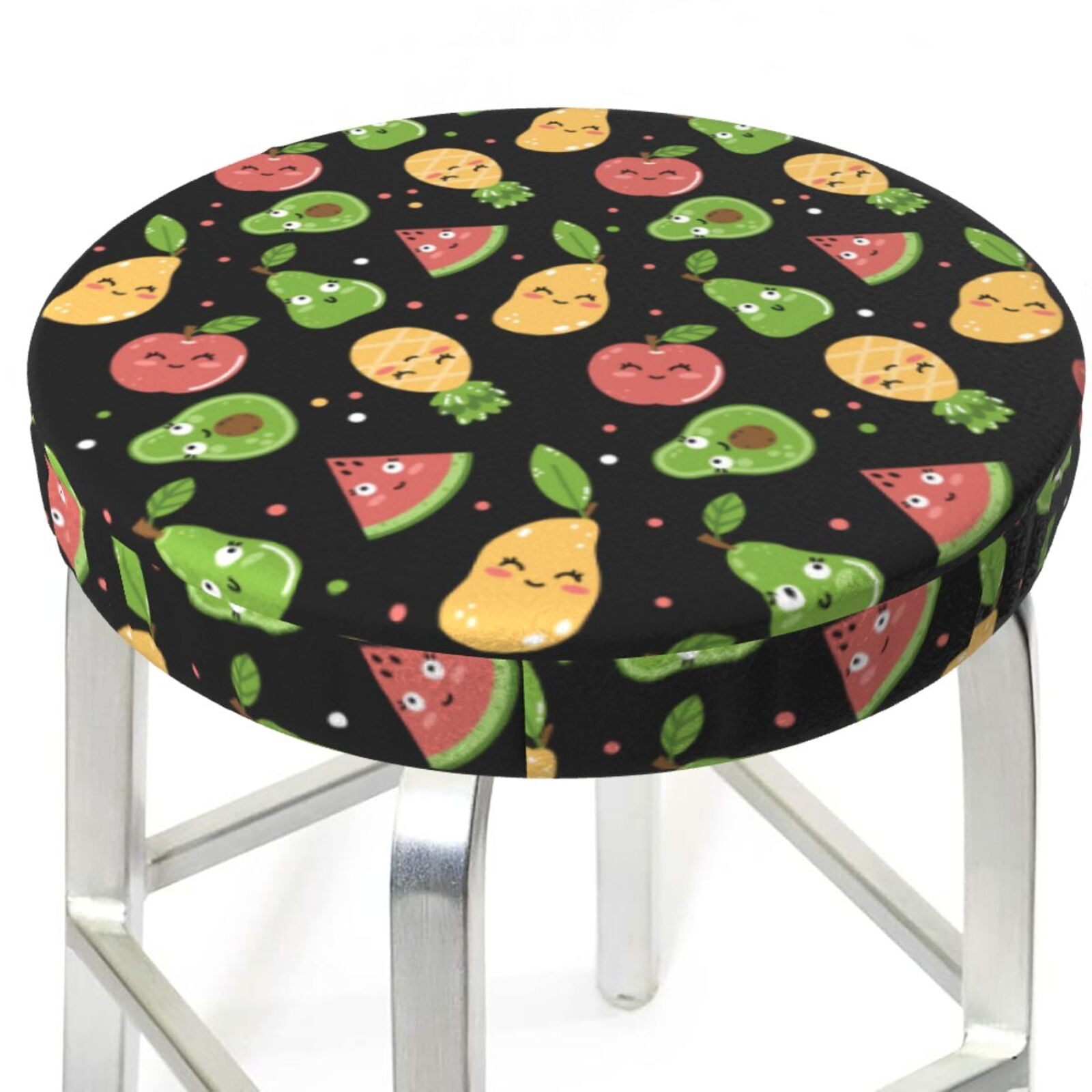 Cute Pear Mango Watermelon Pineapple Bar Stool Covers Round - Washable ...