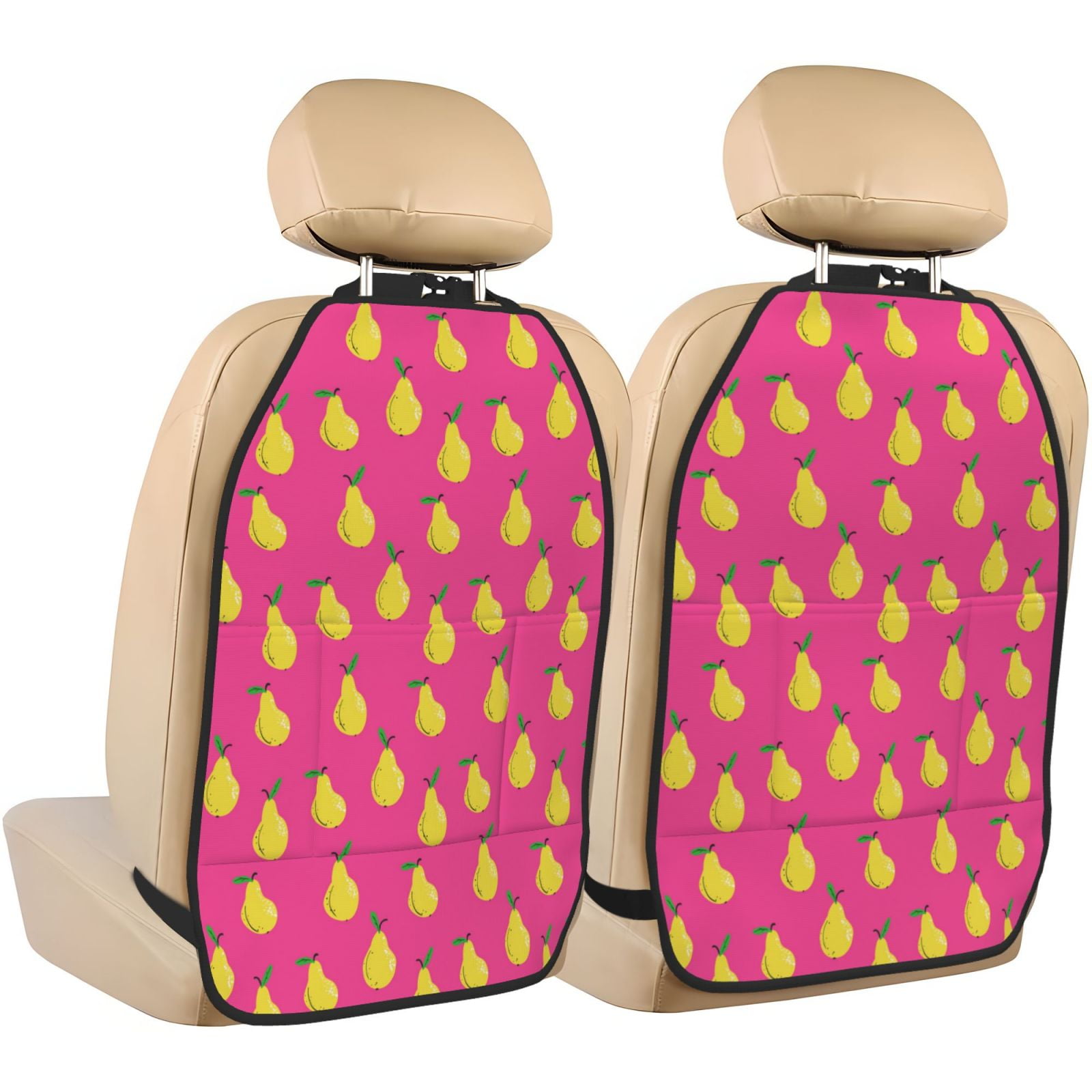 Cute Pear Pink Backseat Car Organizer, 2 Pack Kick Mats Back Seat ...