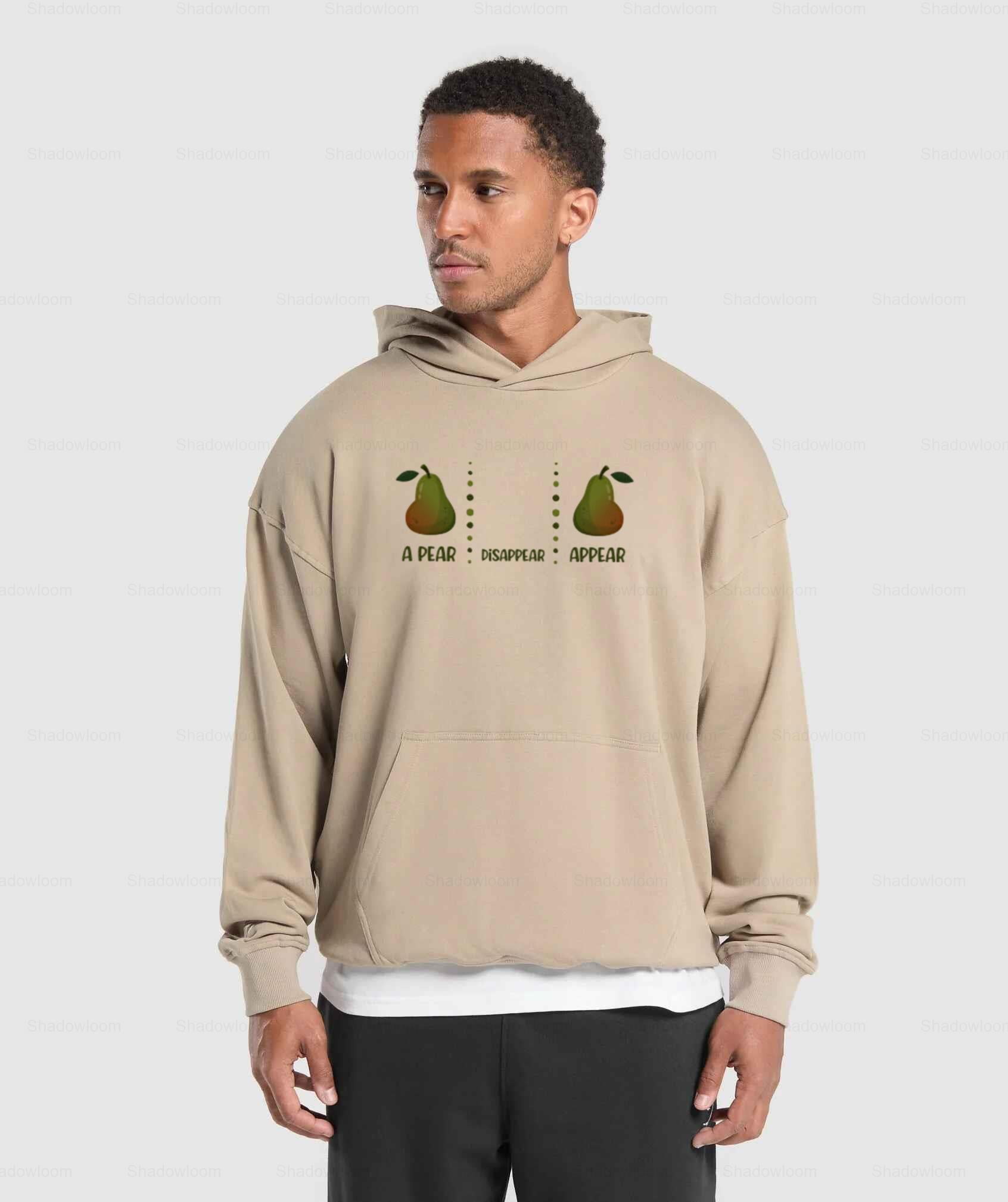 Cute Pear Pun A Pear Disappear Hoodie Funny Word Play Fruit Humor ...
