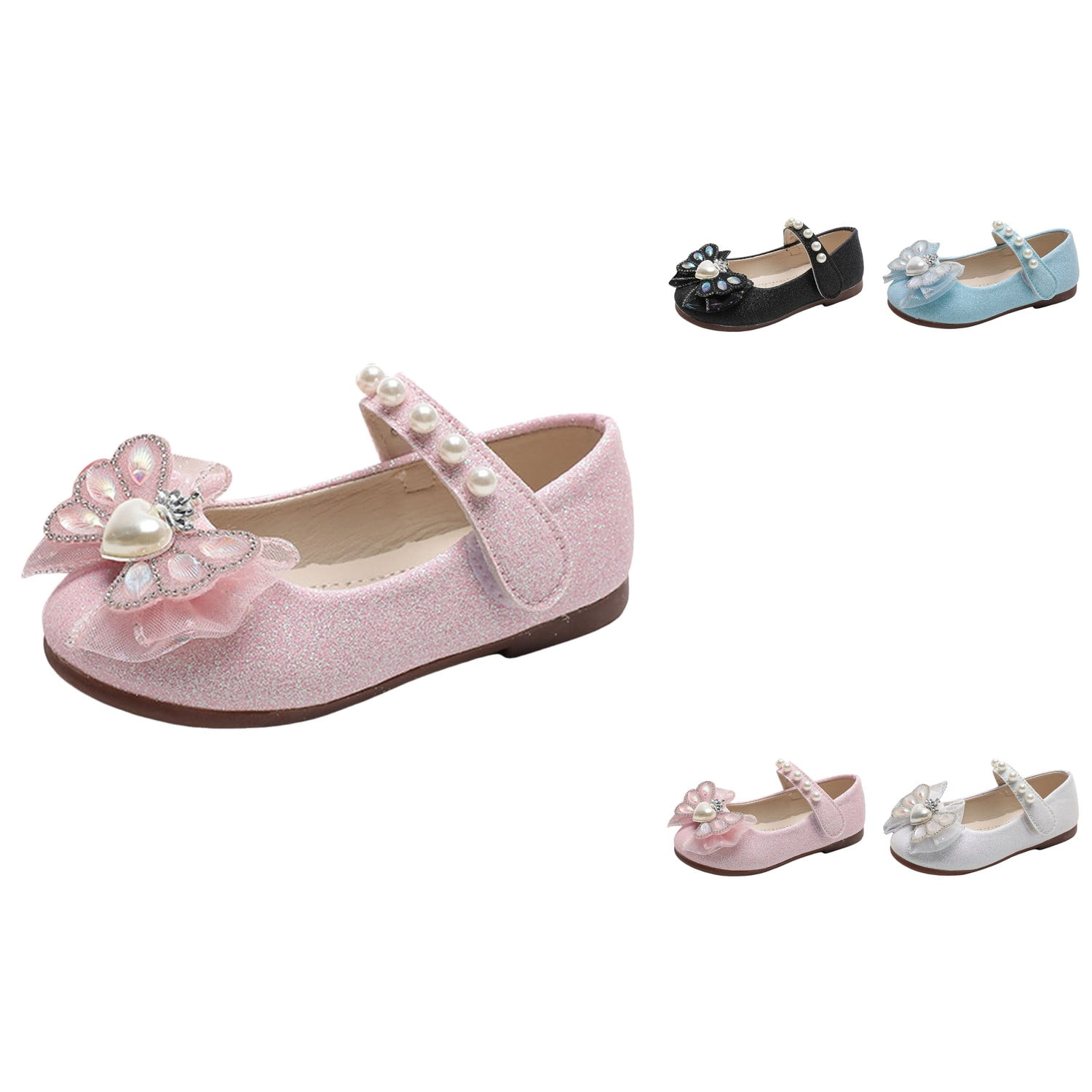 Cute Pearl Decoration Girls Sandals, Lightweight Flat Bottom ...