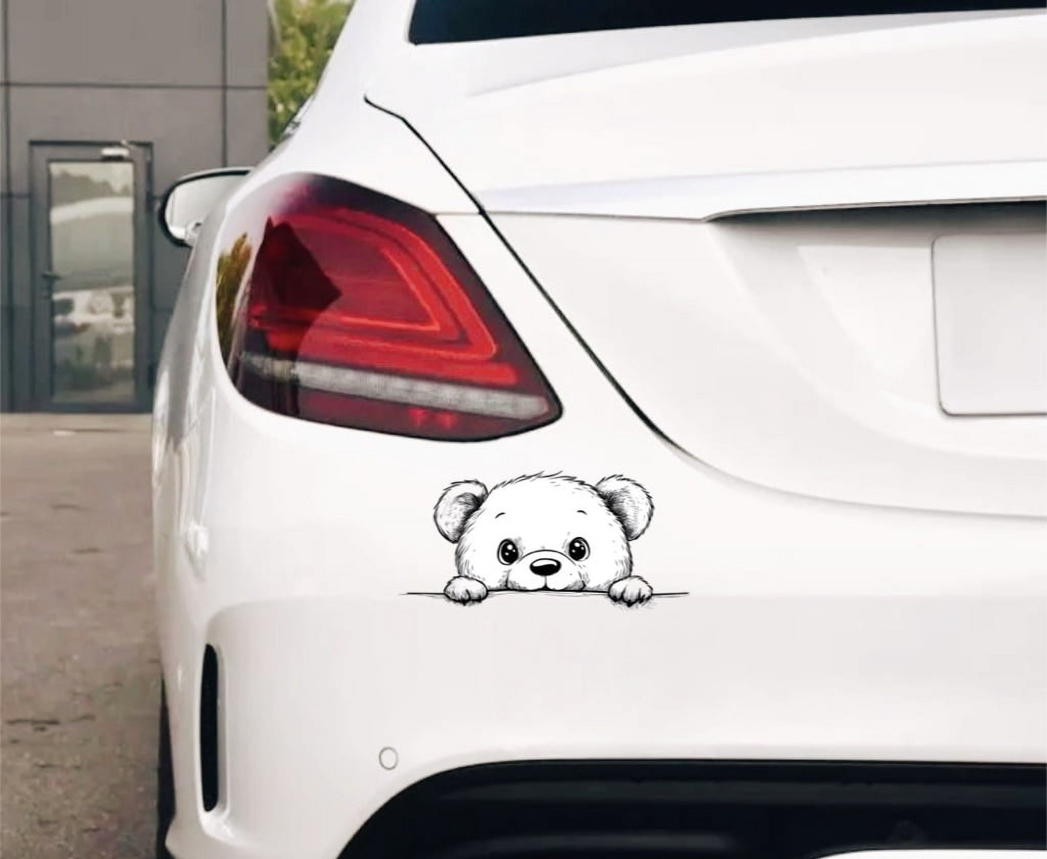 Cute Peeking Bear Car Sticker. Funny Bear Decal for Car Window, Truck ...