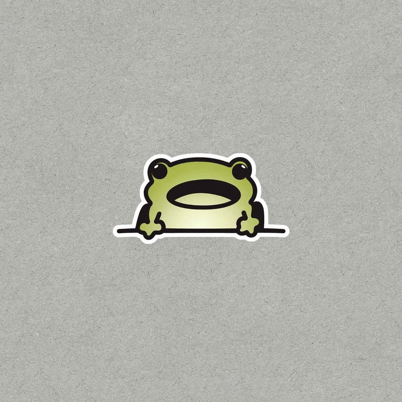 Cute Peeking Frog Sticker - Adorable Cartoon Amphibian Decalphone Decal ...