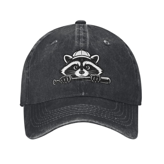 Cute Peeking Raccoon Baseball Cap Adjustable Casual Denim Raccoons Hat ...