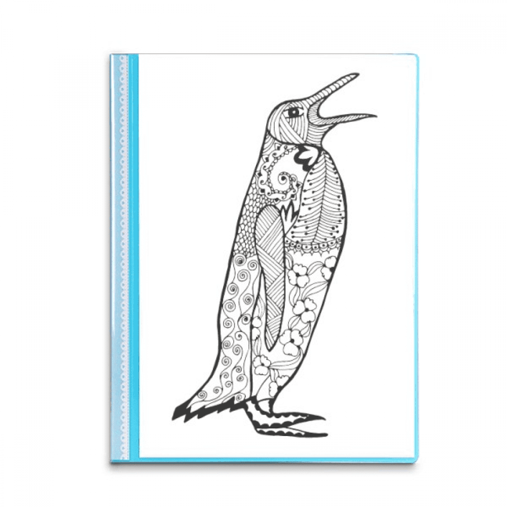 Cute Penguin Animal Portrait Sketch Book Sheet Protectors Portfolio ...