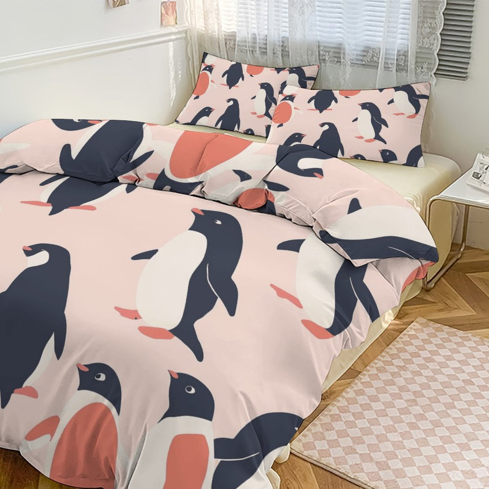 Cute Penguin Bedding Set with Zipper Closure for Girls & Boys - Walmart ...