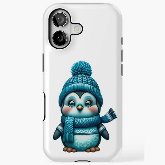 Cute Penguin Blue Holiday Winter Tough Phone Case with iPhone 17 to 11 ...