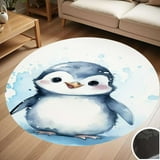 Cute Penguin Blue Round Carpet Living Room Bedroom Home Decoration ...