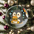 Cute Penguin Burger Cartoon Ornament, Crystal Glass Ornament - Walmart.com