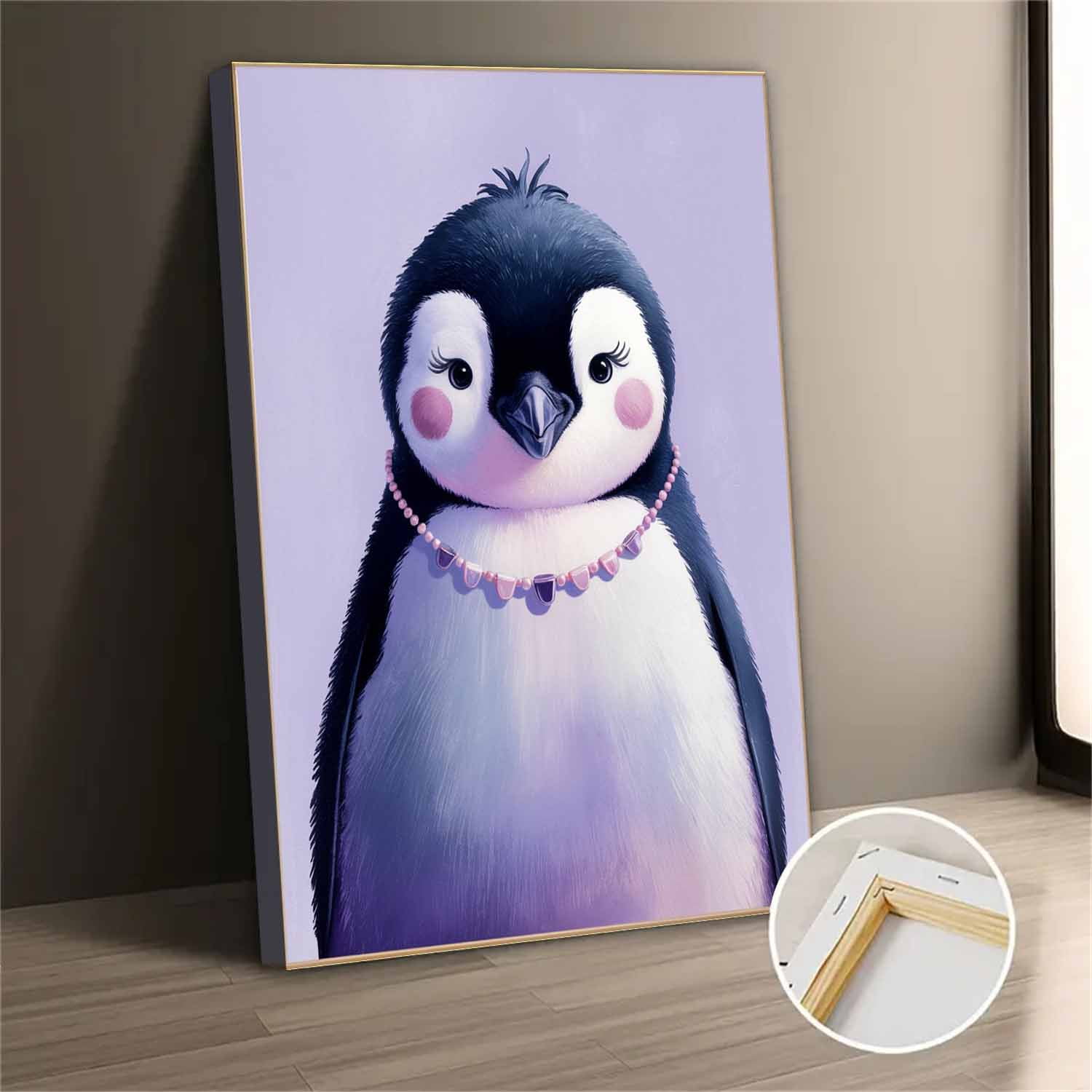 Cute Penguin Canvas Wall Art Print Modern Aesthetic Wall Decor for ...