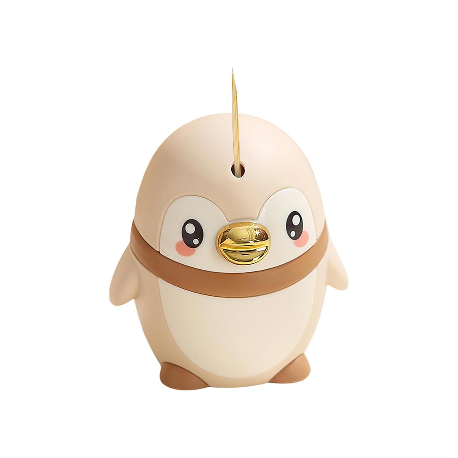 Cute Penguin Design Semi-Automatic Toothpick Dispenser, Adorable Animal ...