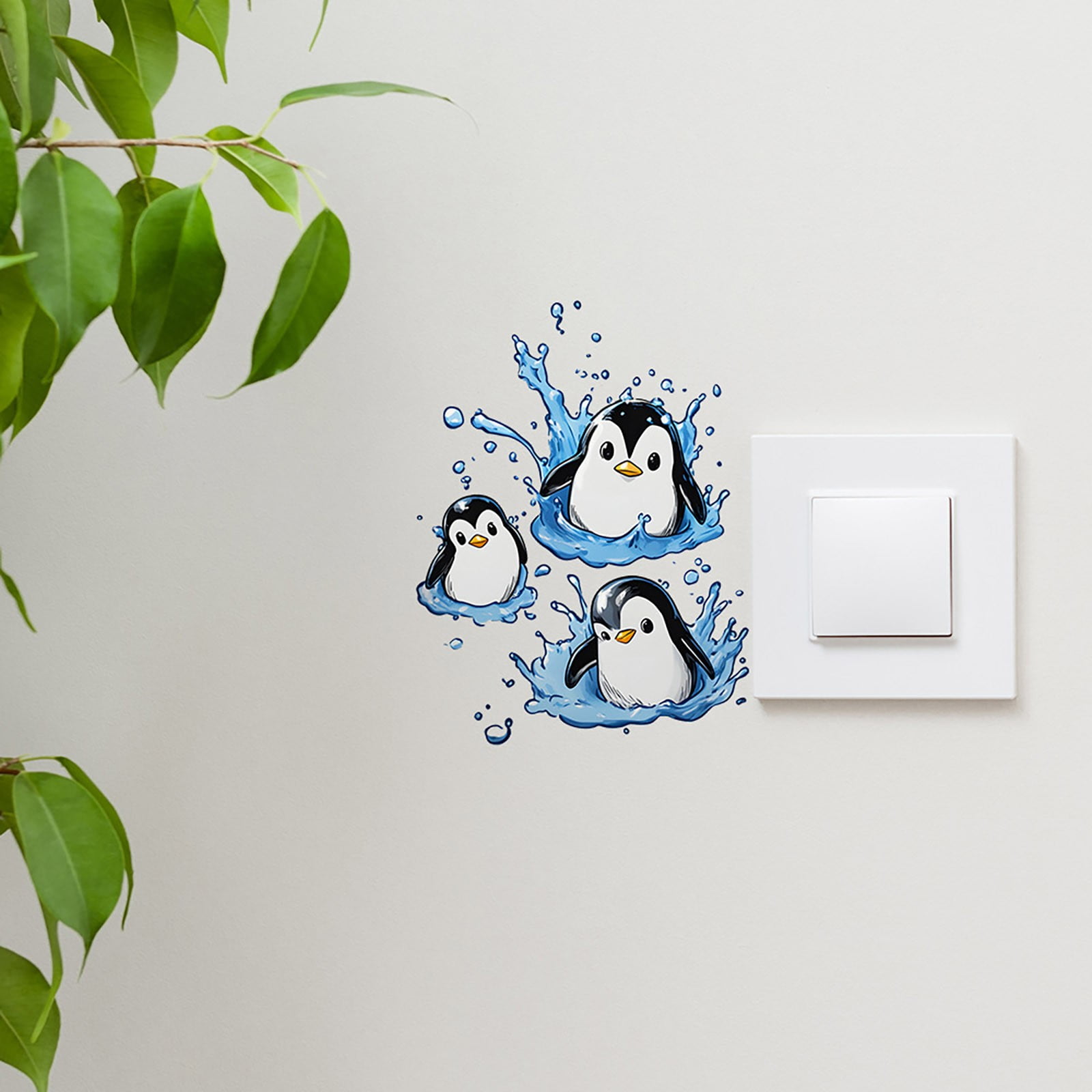 Cute Penguin Family Wall Art Decal Waterproof Vinyl Stickers for Kids ...