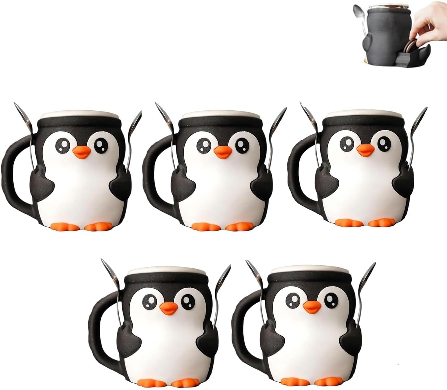 Cute Penguin Ice Cream Pint Holder, 3D Printed Reusable Ice Cream ...