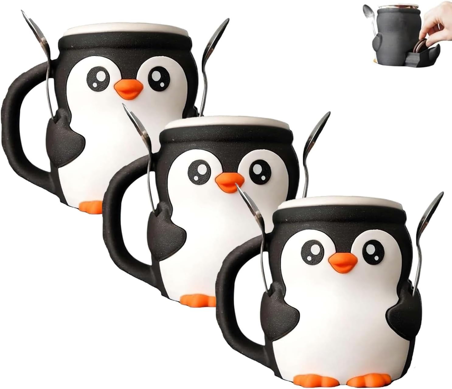 Cute Penguin Ice Cream Pint Holder, 3D Printed Reusable Ice Cream ...