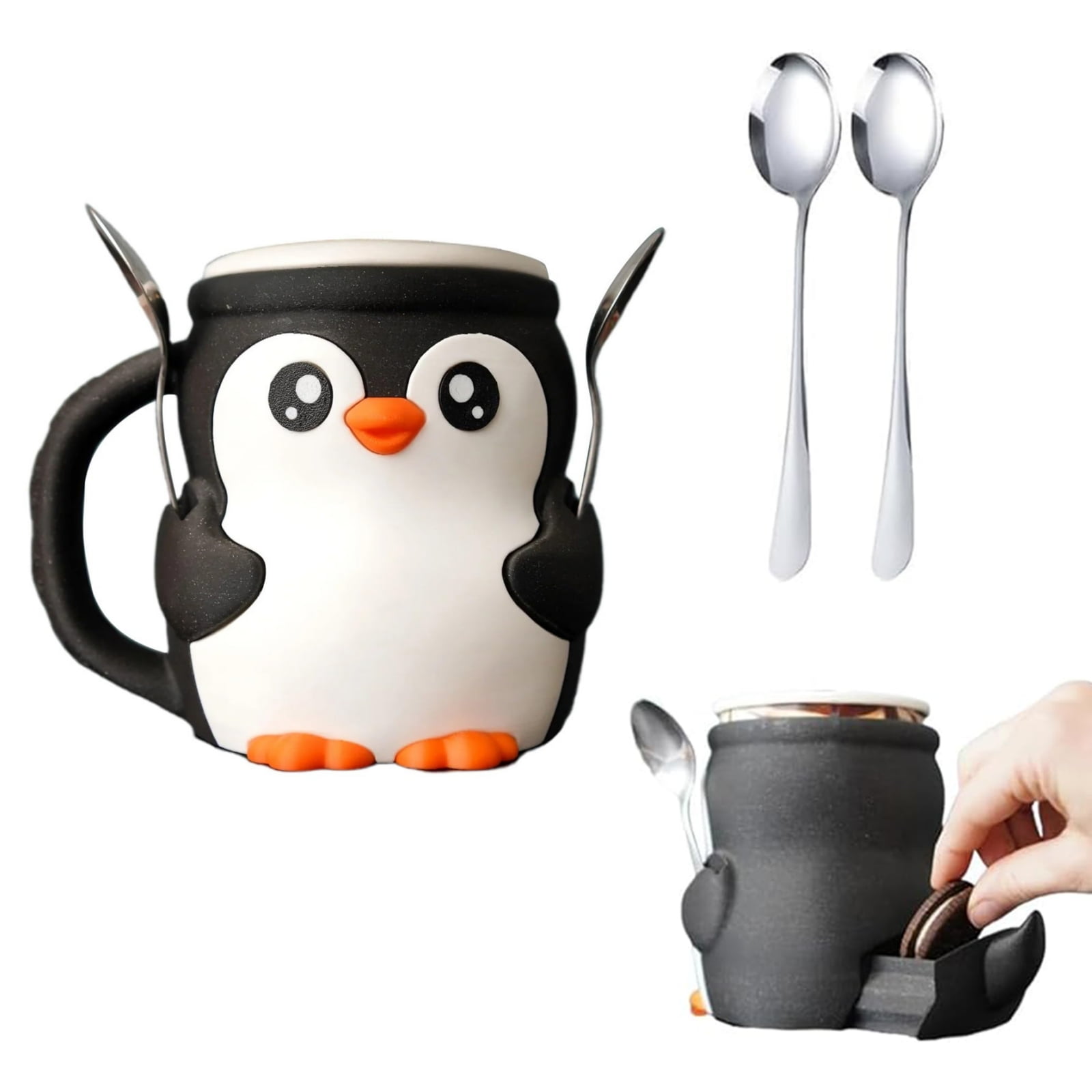 Cute Penguin Ice Cream Pint Holder, 3D Printing Pebbles The Penguin Ice ...