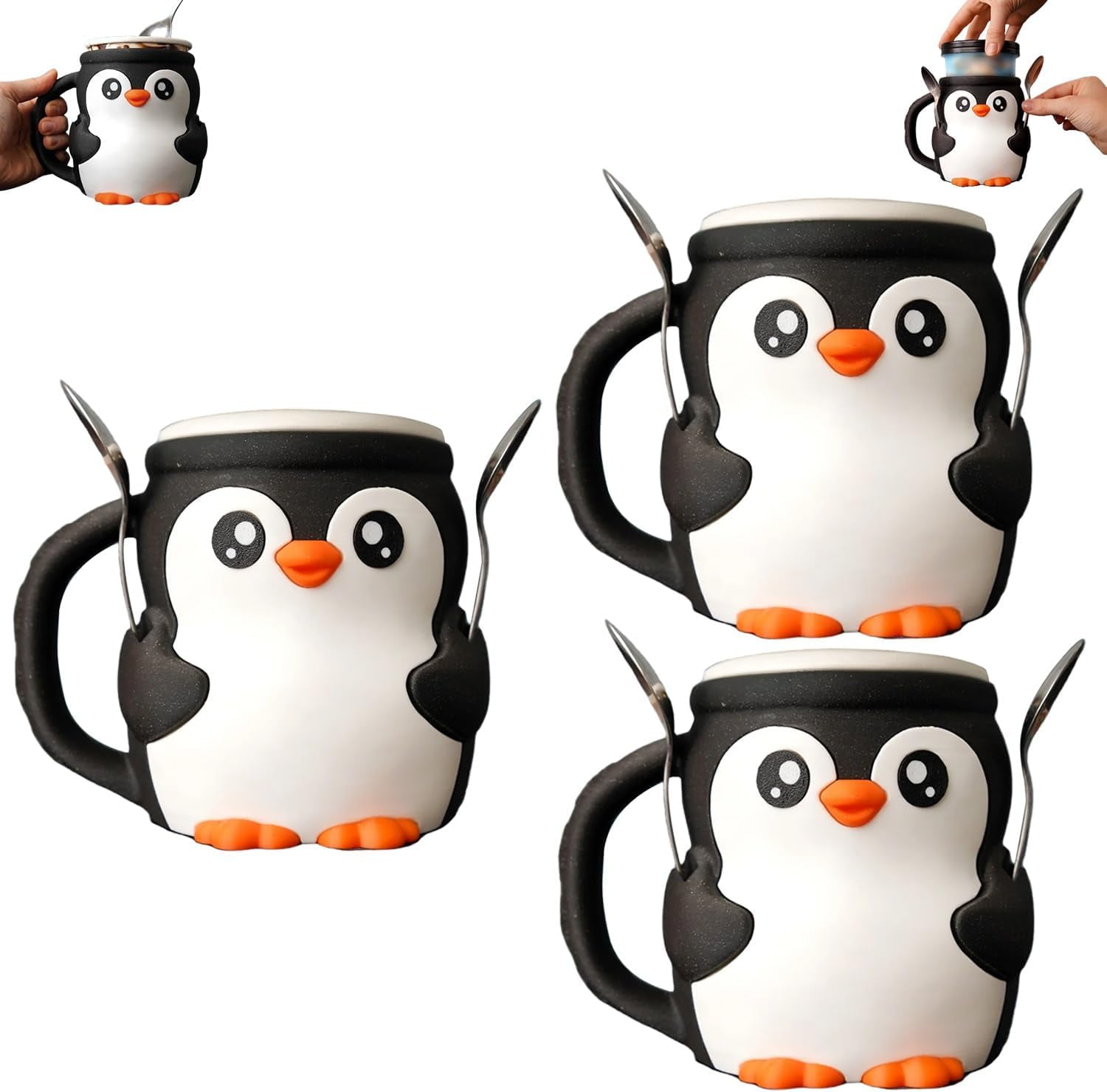 Cute Penguin Ice Cream Pint Holder, Ice Cream Pint Containers, Penguin ...