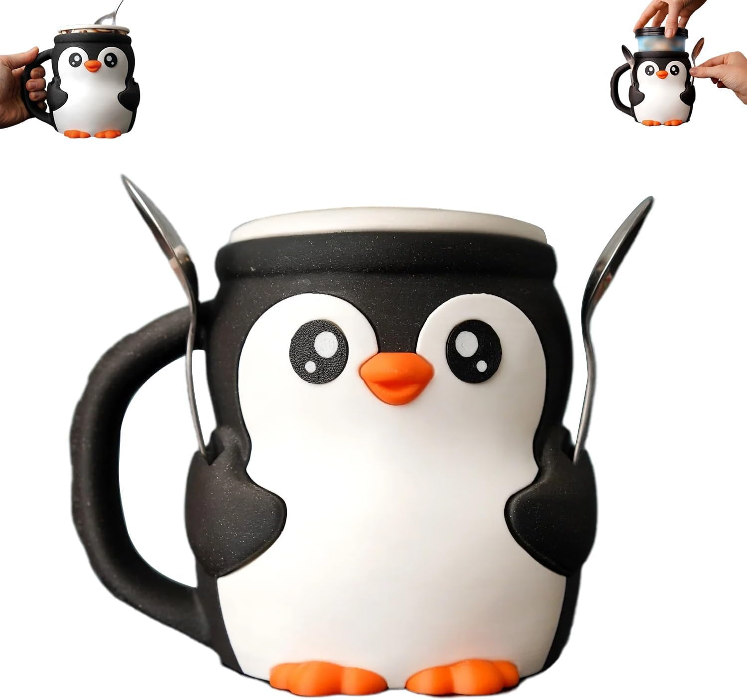 Cute Penguin Ice Cream Pint Holder, Penguin Ice Pint Holder, Ice Cream ...