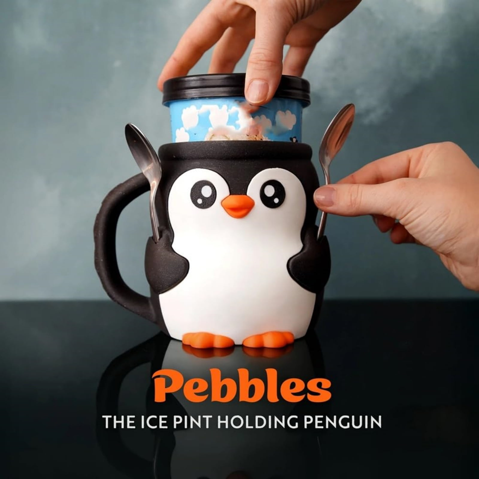 Cute Penguin Ice Cream Pint Holder, Reusable The Penguin Ice Pint ...
