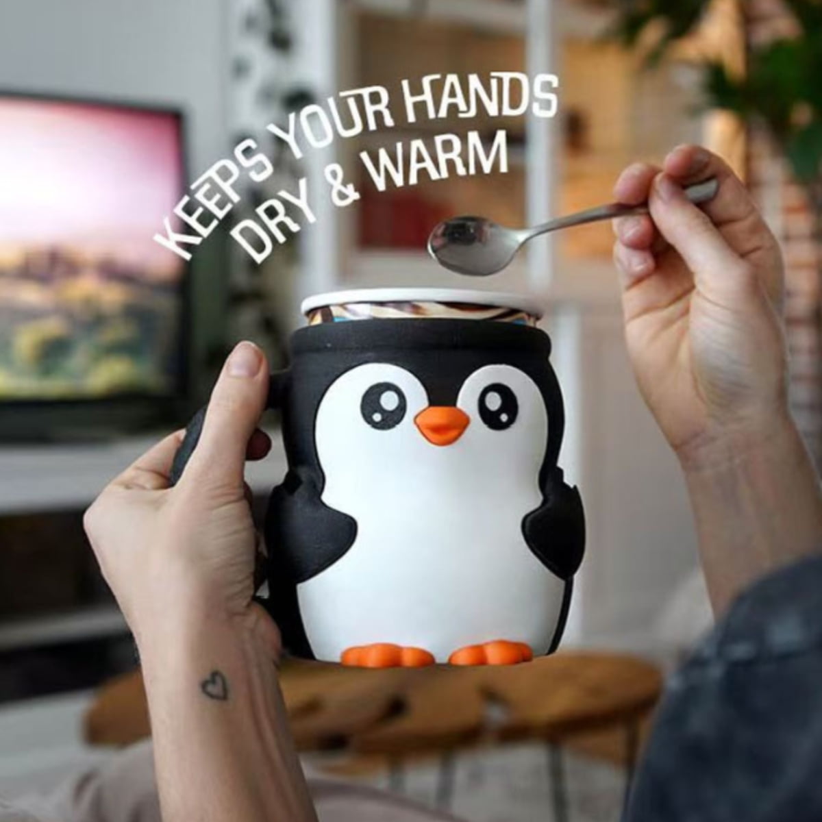 Cute Penguin Ice Cream Pint Holder, The Penguin Ice Pint Holder, Fun ...