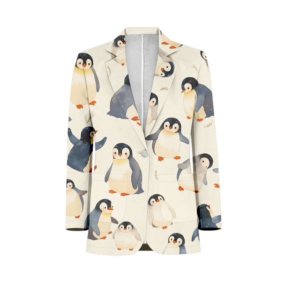 Cute Penguin Men Blazers Slim Clothing Summer Jacket Man Oversize Daily ...