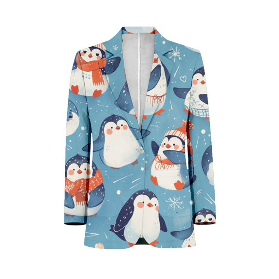 Cute Penguin Men Blazers Slim Clothing Summer Jacket Man Oversize Daily ...