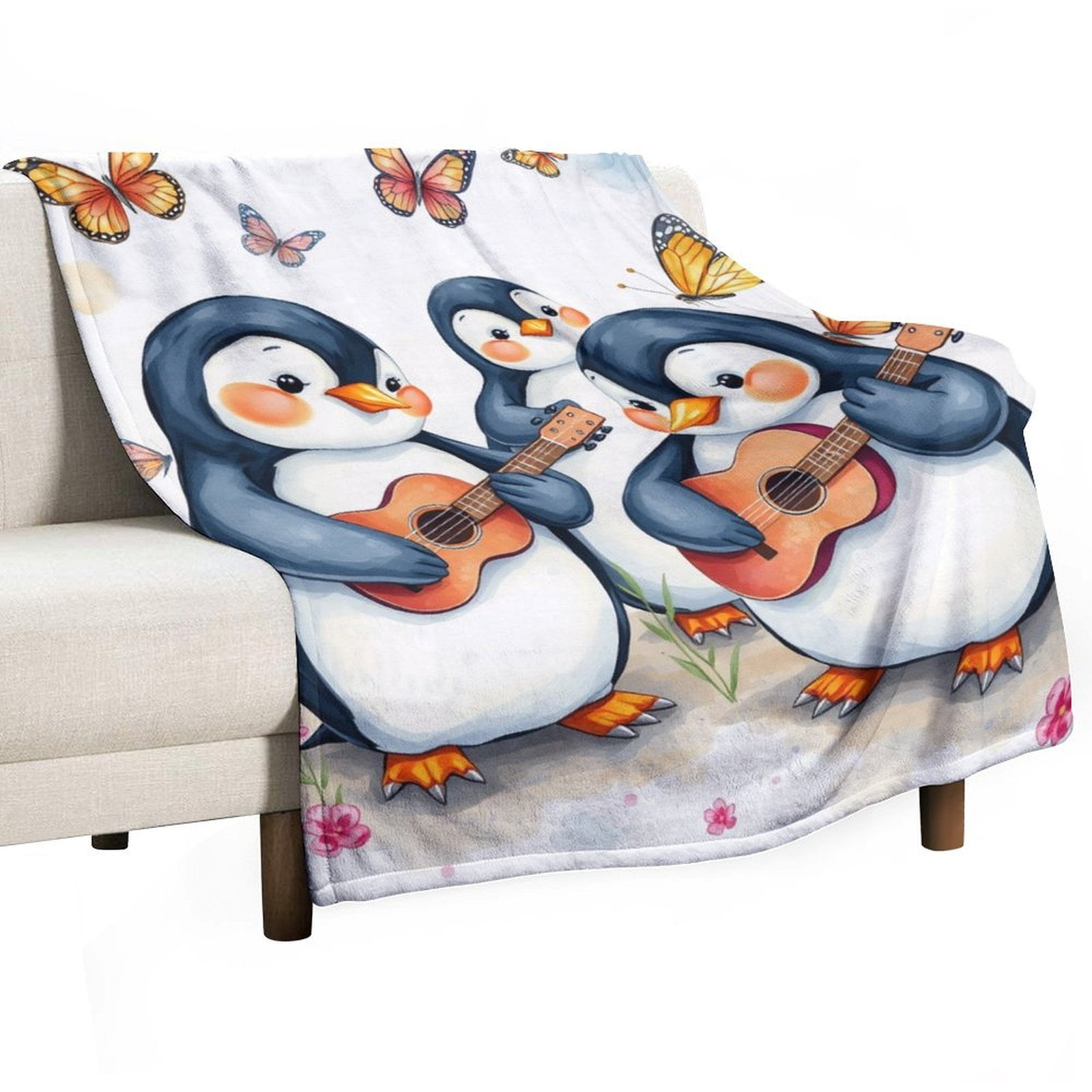 Cute Penguin Plush Throw Blankets Cartoon Cute Blanket for Bedding ...