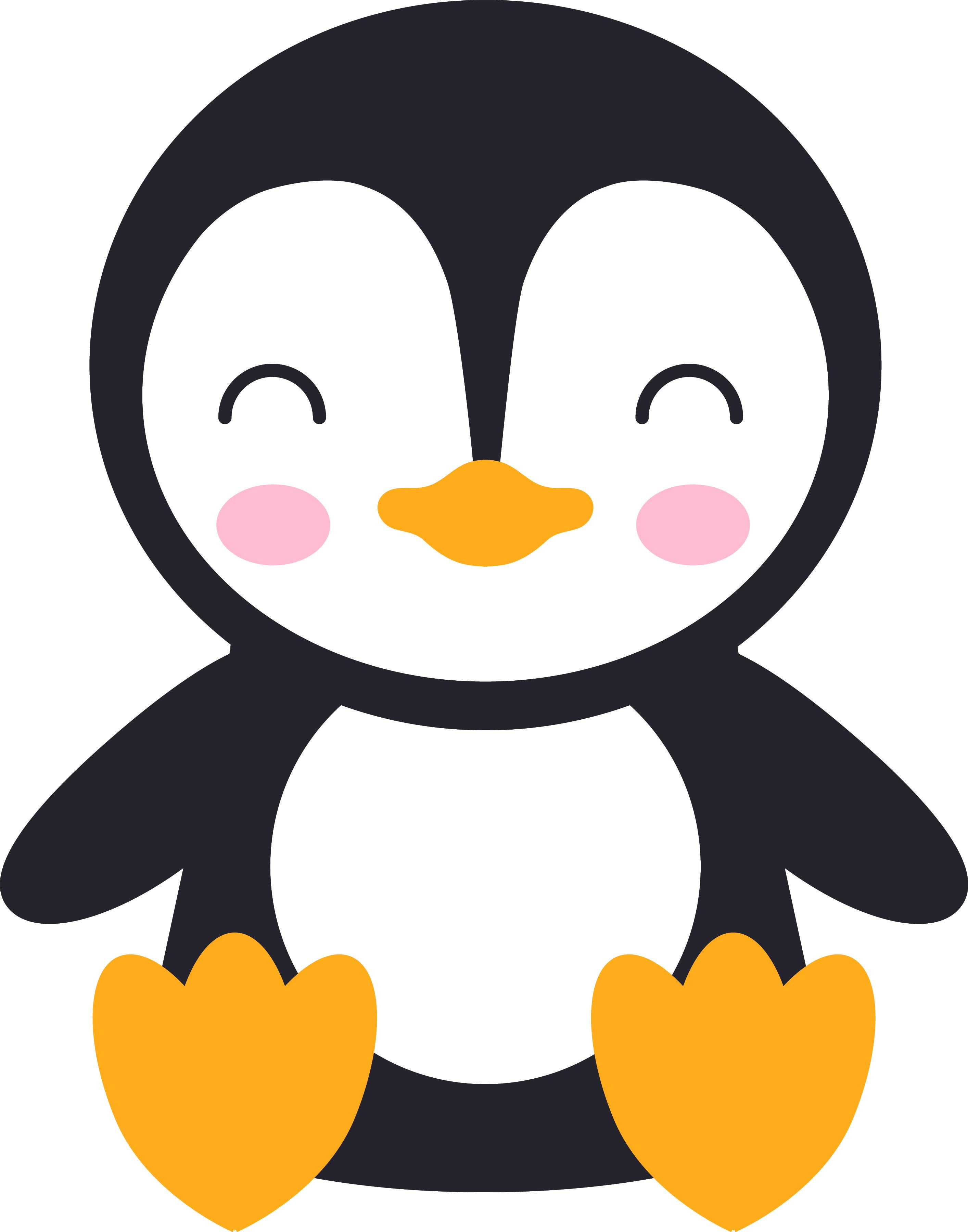 Cute Penguin Smiling Face Animal Customized Wall Decal - Custom Vinyl ...