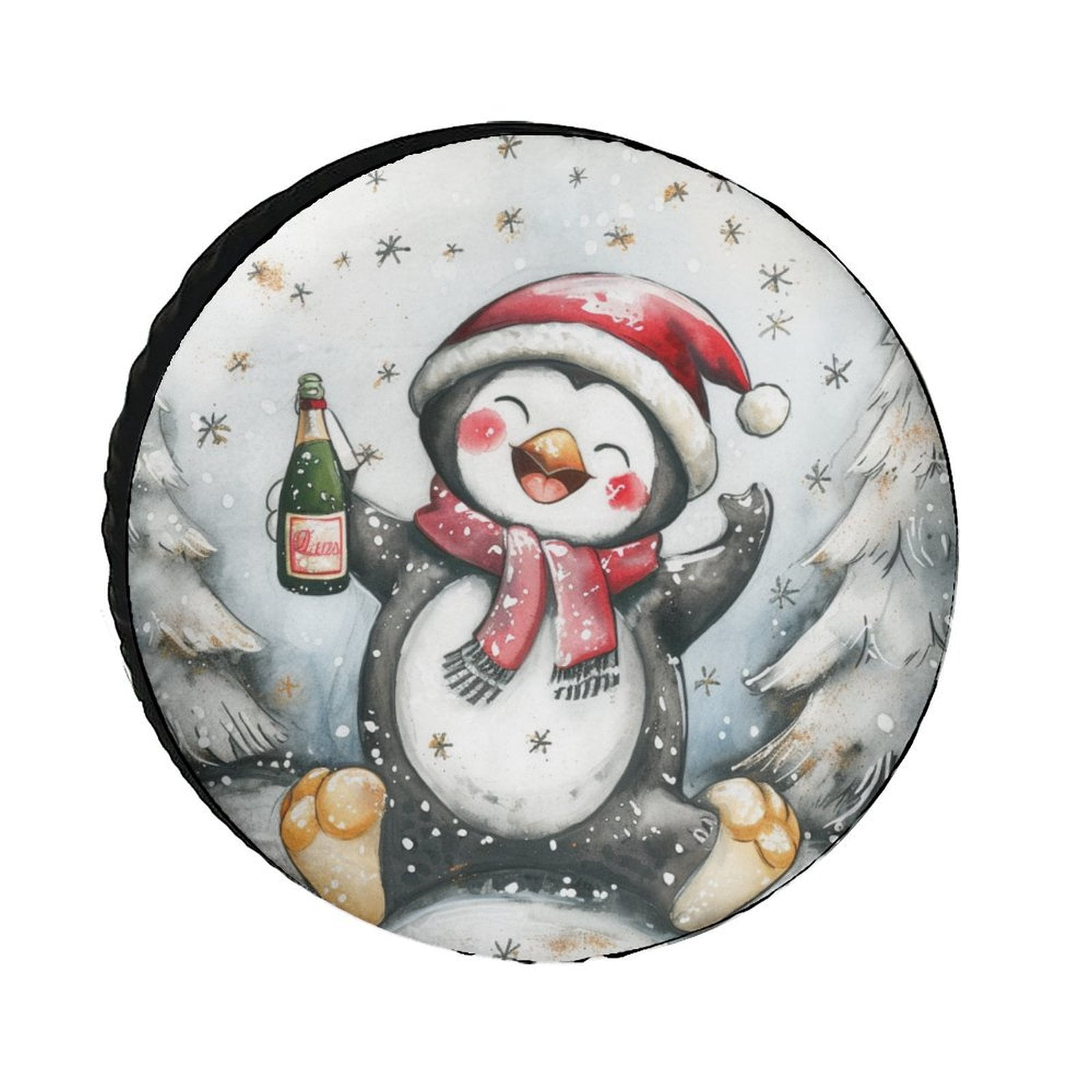 Cute Penguin in The Snow Heavy Duty Spare Tire Cover Cute Scarf Penguin ...