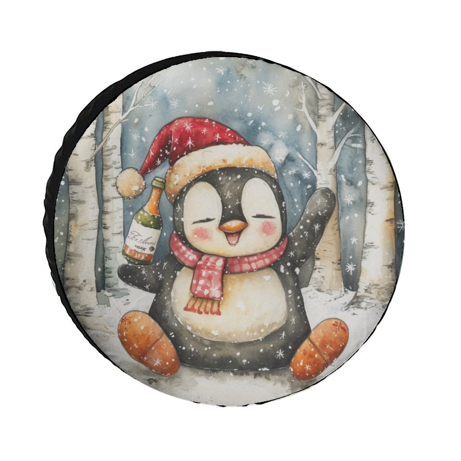 Cute Penguin in The Snow Heavy Duty Spare Tire Cover Winter Penguin ...