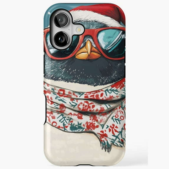 Cute Penguin Wearing Glasses And Scarf Phone Case 17 16 15 14 13 12 11 ...