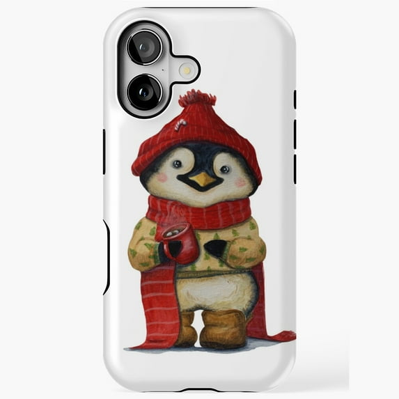 Cute Penguin with Hot Chocolate Winter Phone Case 17 16 15 14 13 12 11 ...