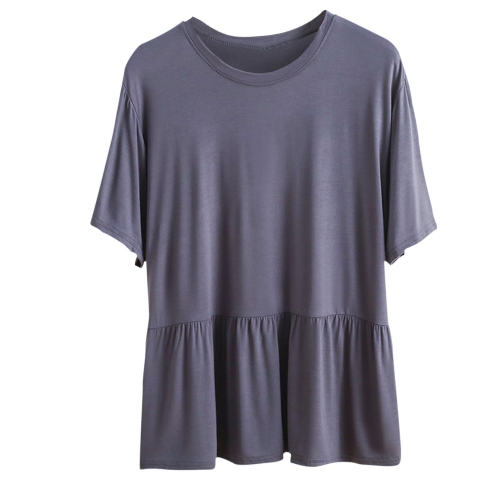 Cute Peplum Tops for Women Casual Round Neck Short Sleeve Tees Loose ...