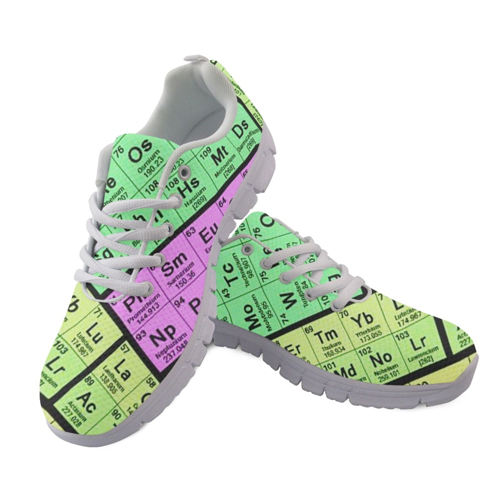 Cute Periodic Table Print Mesh Sneakers Shoes for Women Sport Running ...