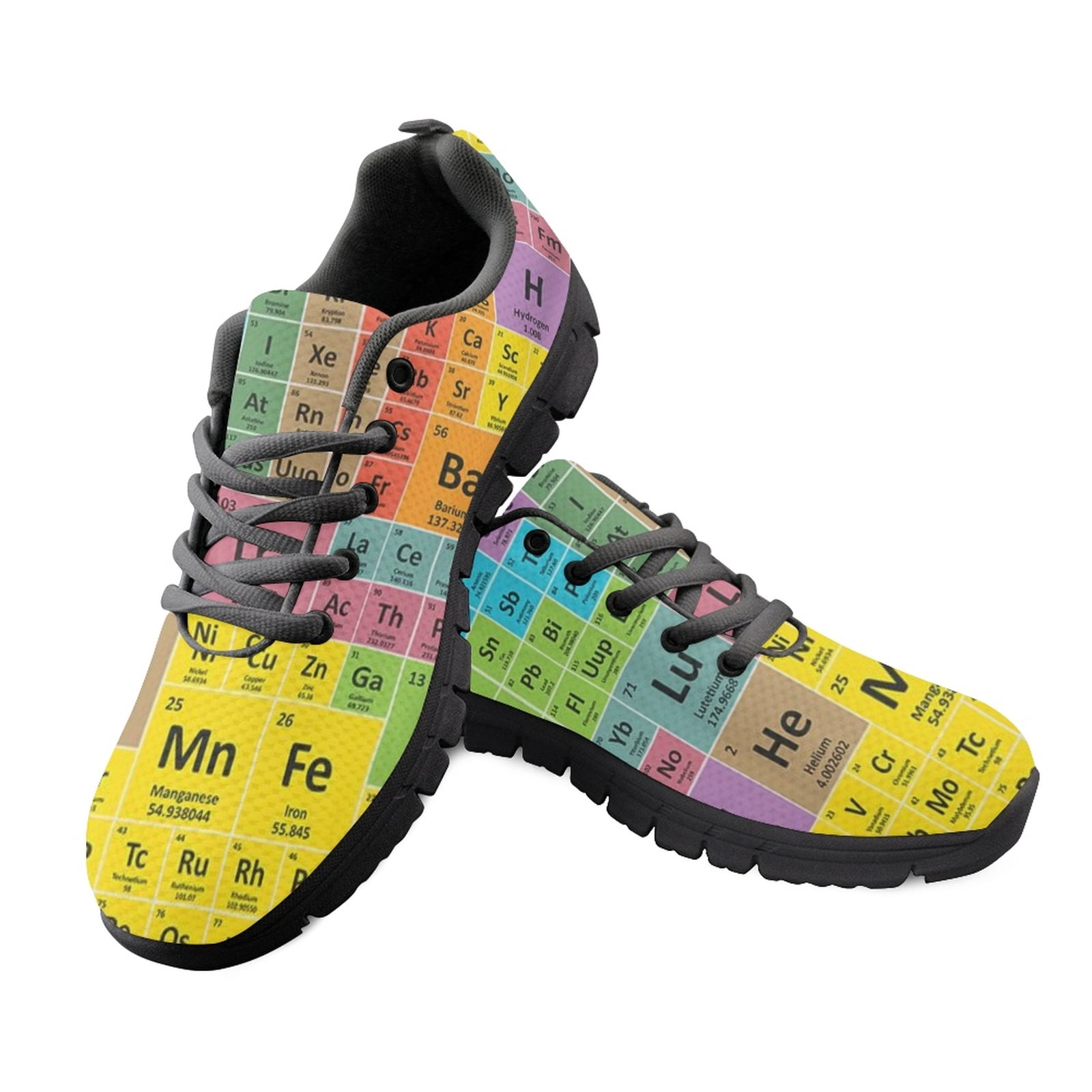 Cute Periodic Table Print Mesh Sneakers Shoes for Women Sport Running ...