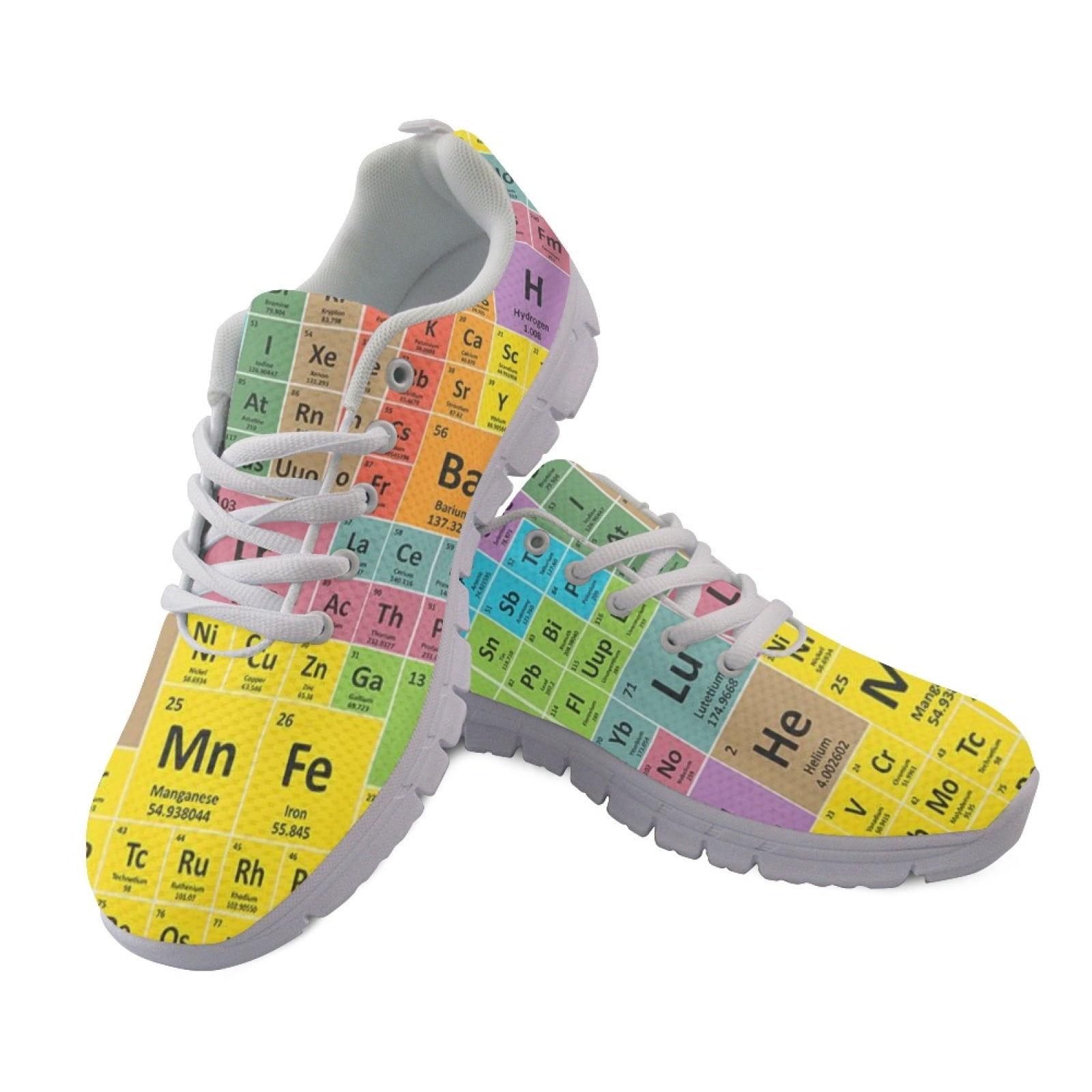 Cute Periodic Table Print Mesh Sneakers Shoes for Women Sport Running ...