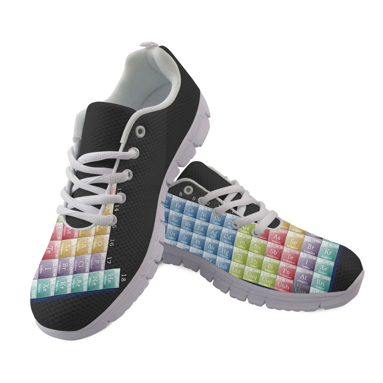 Cute Periodic Table Print Mesh Sneakers Shoes for Women Sport Running ...