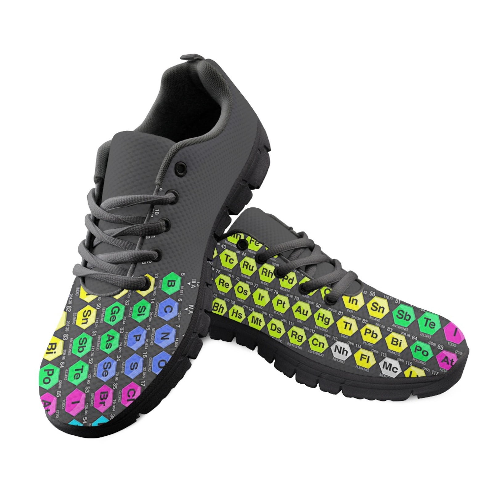 Cute Periodic Table Print Mesh Sneakers Shoes for Women Sport Running ...