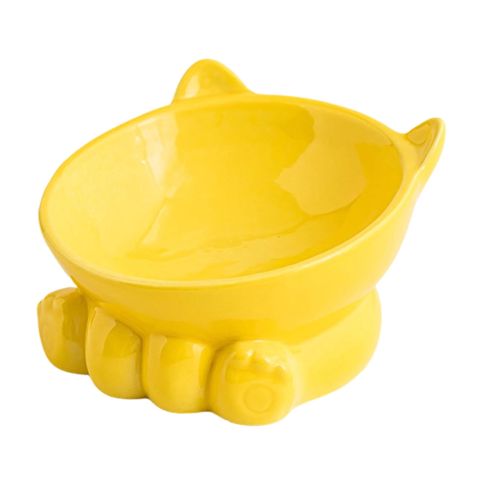 Cute Pet Bowl for Cats Food and Water Dish Anti-Choke Non-Spill Tilt ...