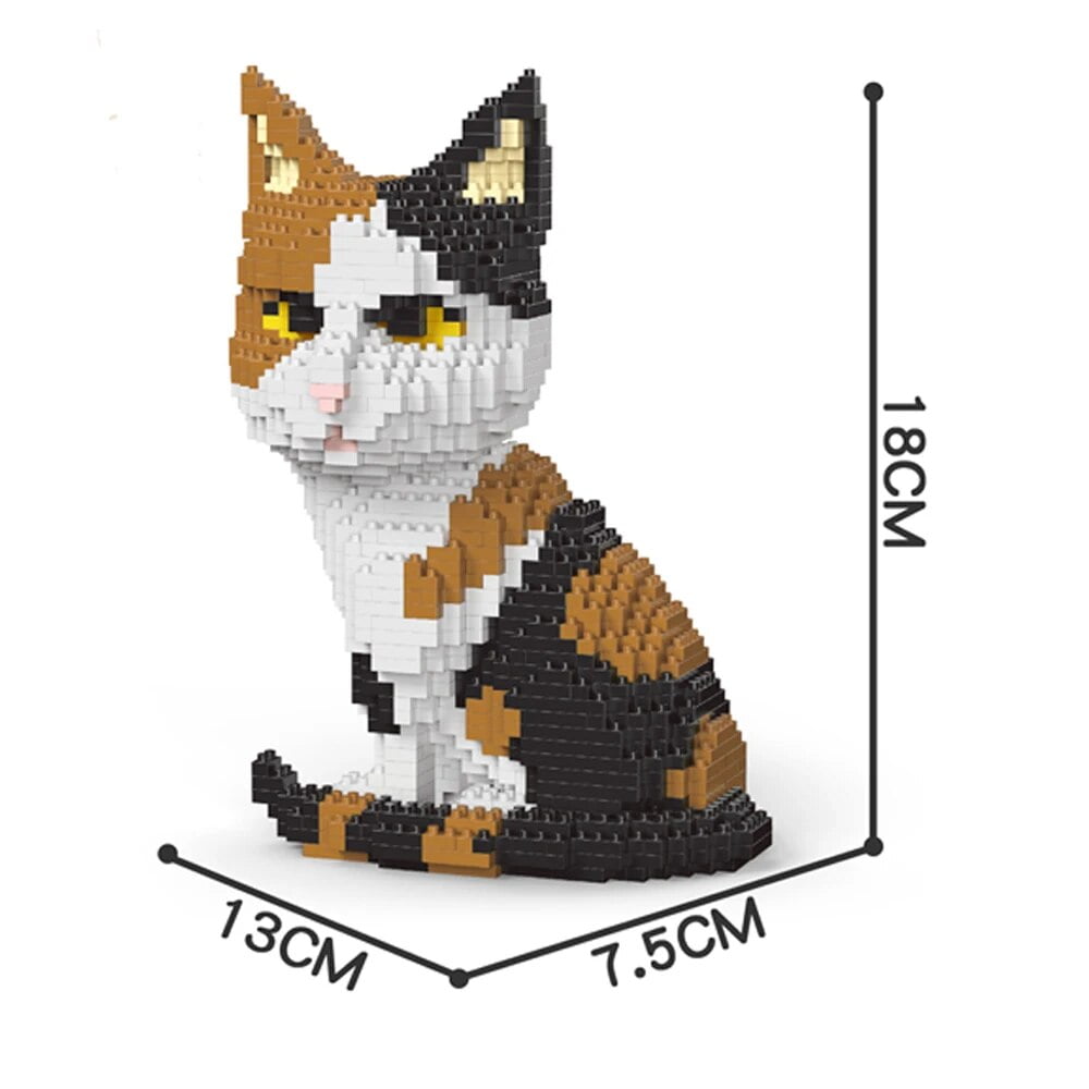 Cute Pet Cat and Dog Shaped Building Blocks, DIY Model Set Creative ...