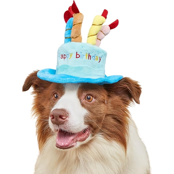 Cute Pet Party Hat for Dogs&Cats - Soft Fluffy Birthday Cap with 5 ...