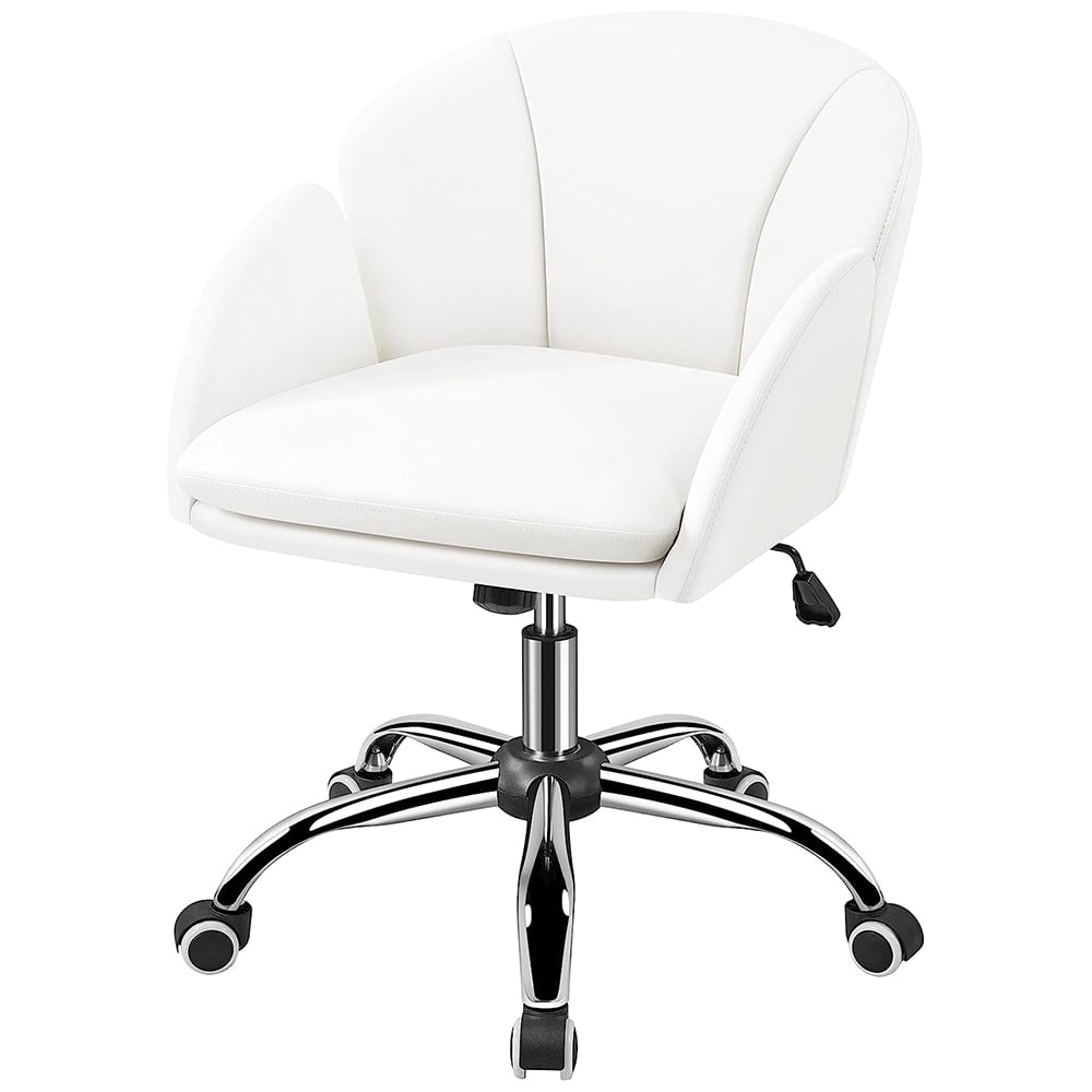 Cute Petal Desk Chair, Swivel Upholstered Rolling Chair, Leather Makeup ...