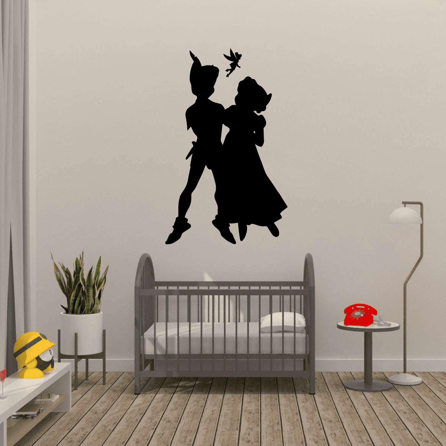 Cute Peter Pan Wendy Darling And Tinker Bell Silhouettes Disney Vinyl ...