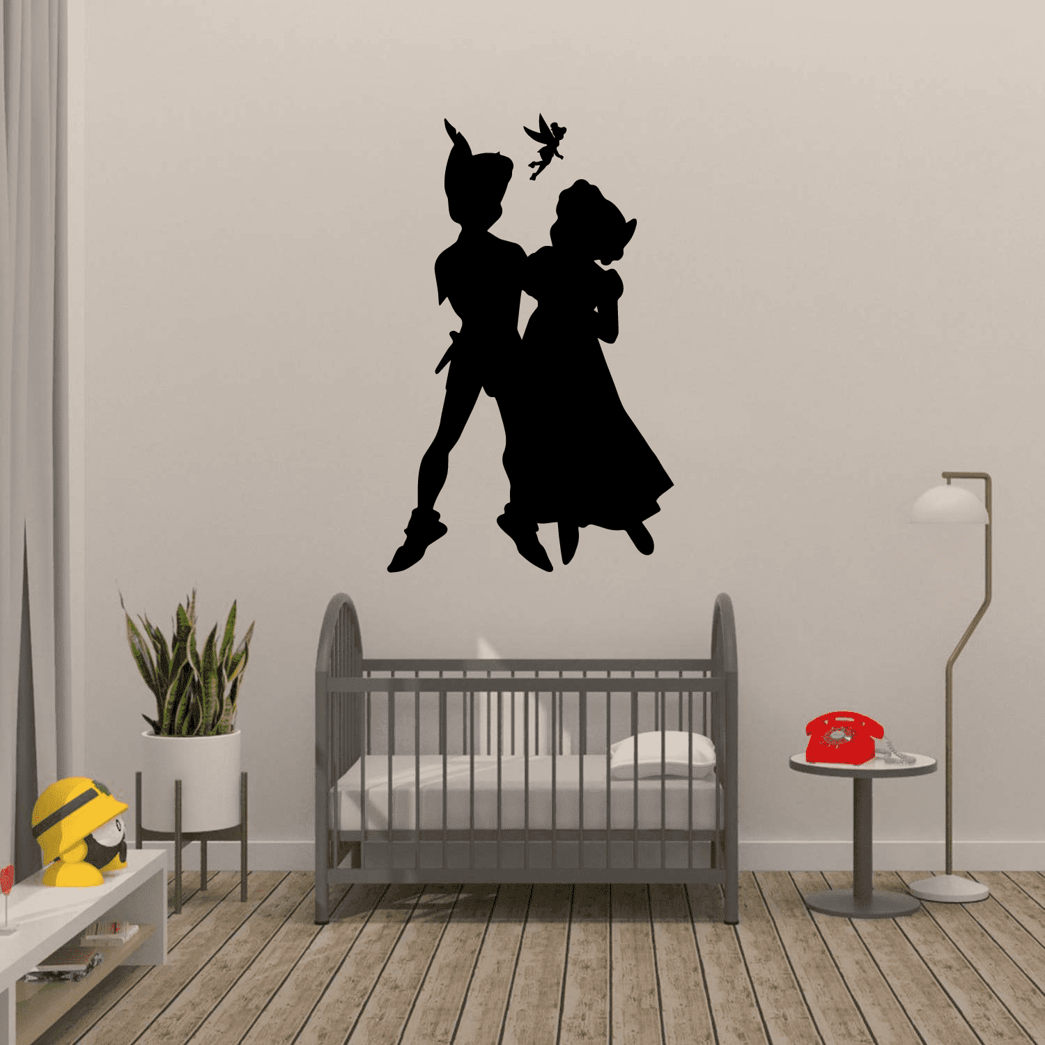 Cute Peter Pan Wendy Darling And Tinker Bell Silhouettes Disney Vinyl ...