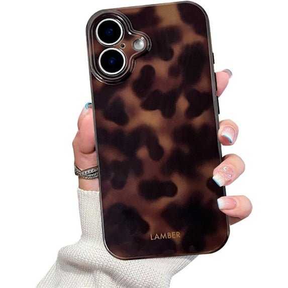 Cute Phone Case for iPhone 16 Amber Leopard Full Camera Protective Slim ...