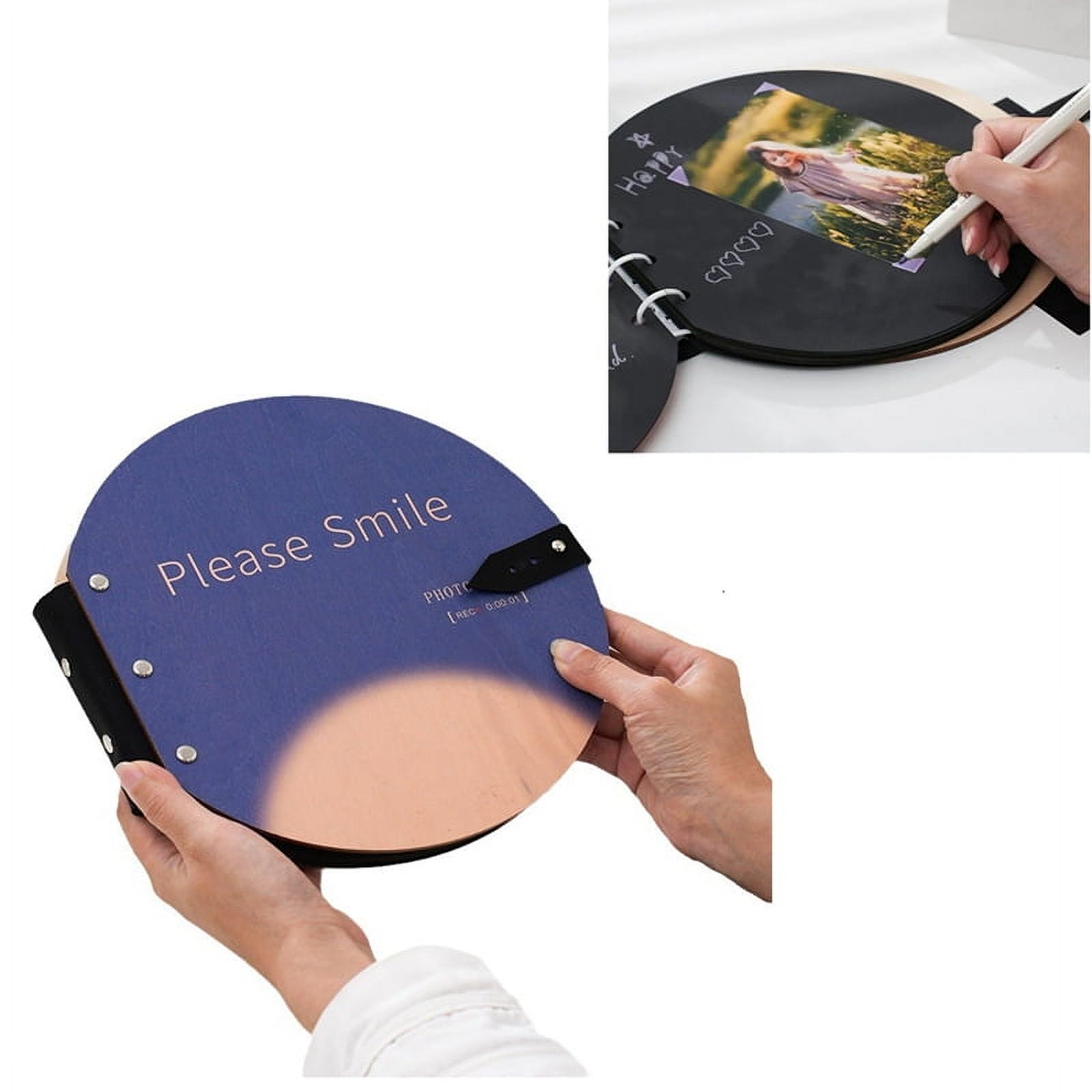 Cute Photo Album Wedding Photo Album Wooden Round Photo Album Picture ...