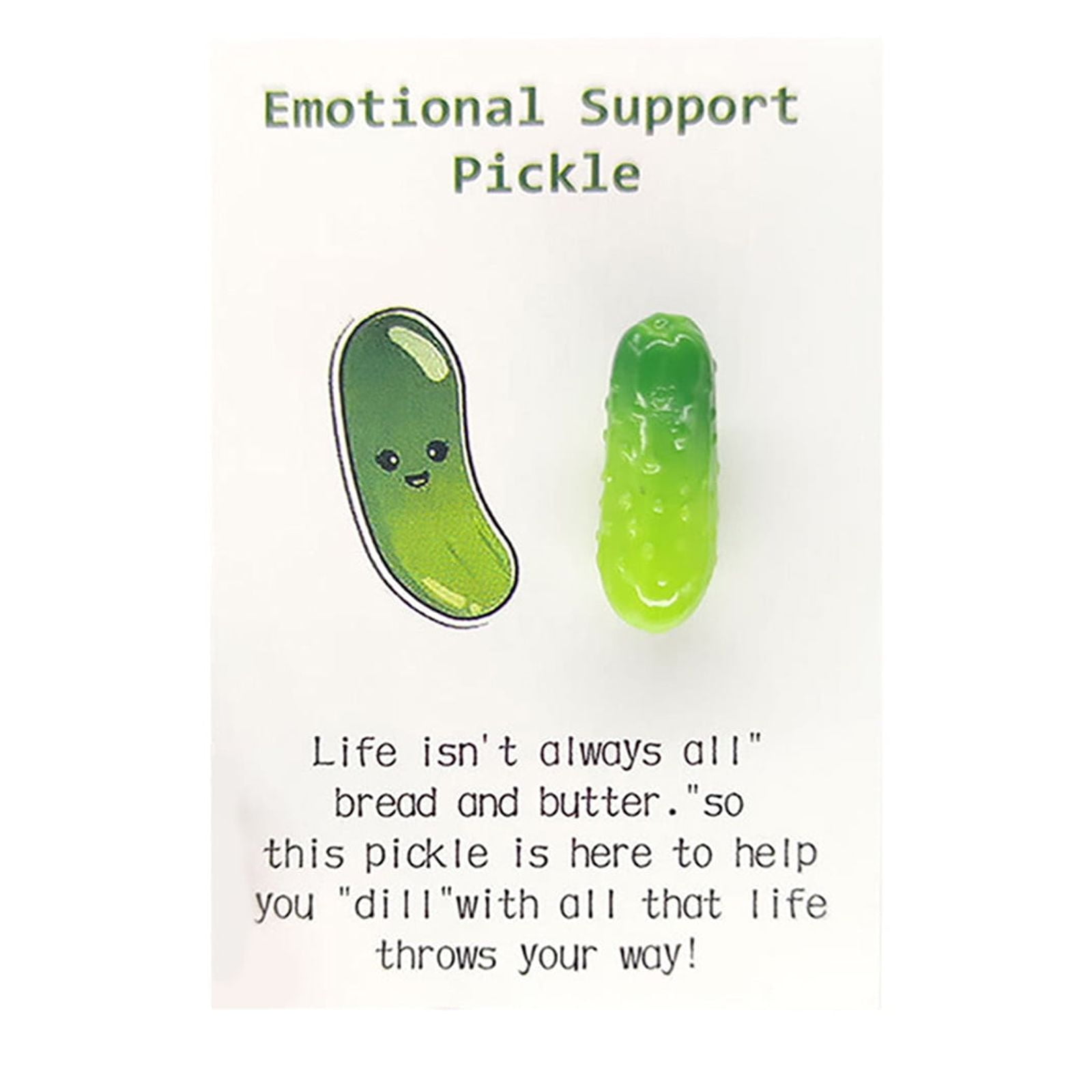 Cute Pickle Design Pocket Hug Card Pocket Hug Card Funny Positive ...
