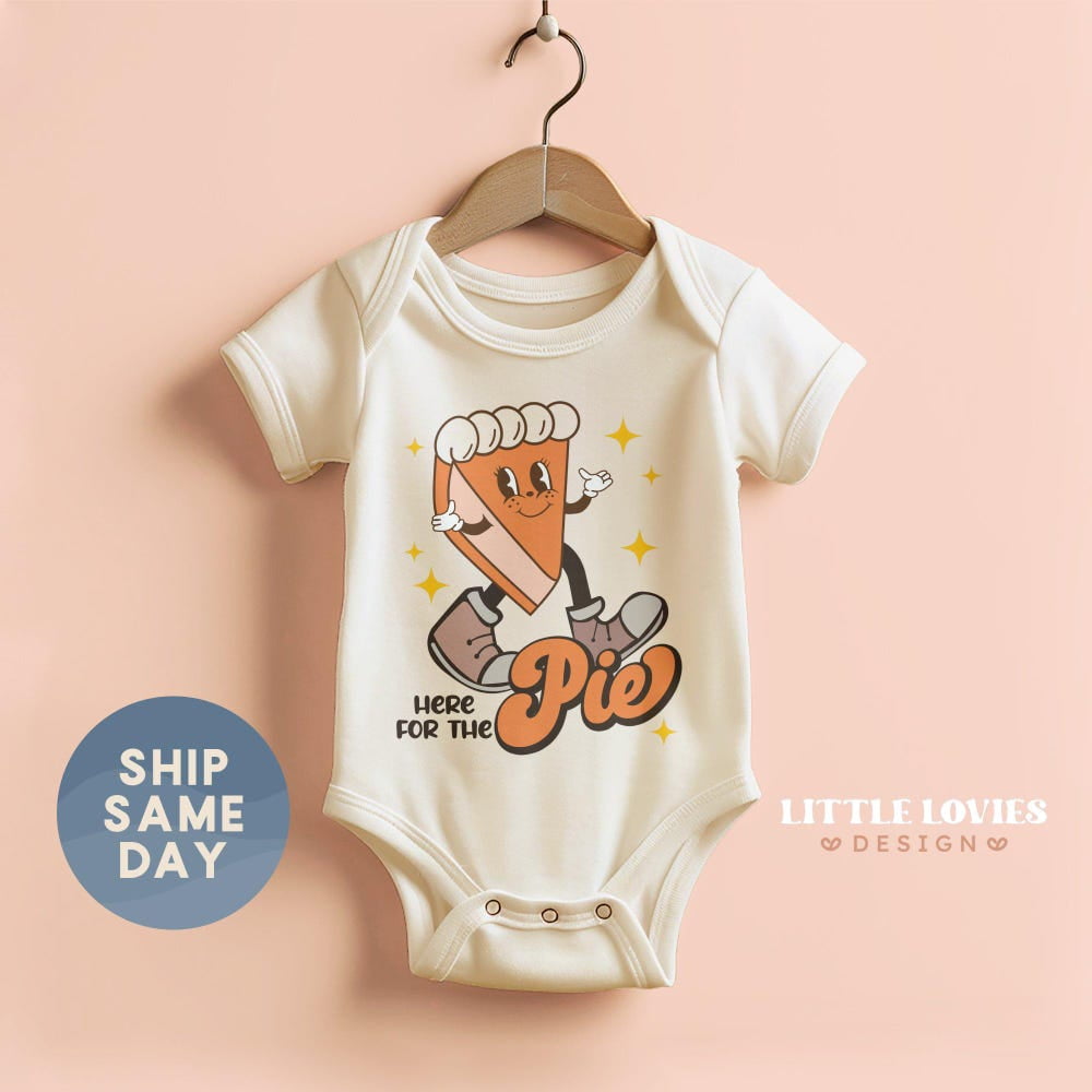 Cute Pie Slice Onesie, Funny Baby Bodysuit, Cartoon Pie Character ...