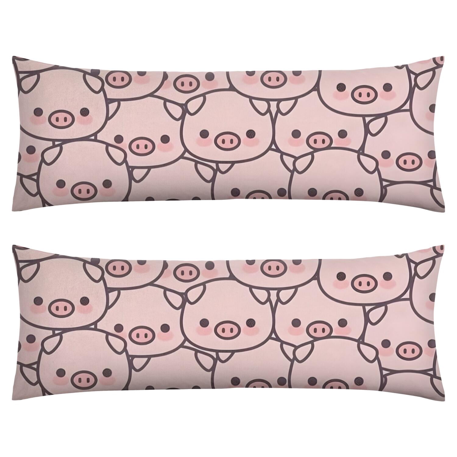 Cute Pig Body Pillow Cover 20x54 - Kawaii Pig Print Farm Animal Cartoon ...