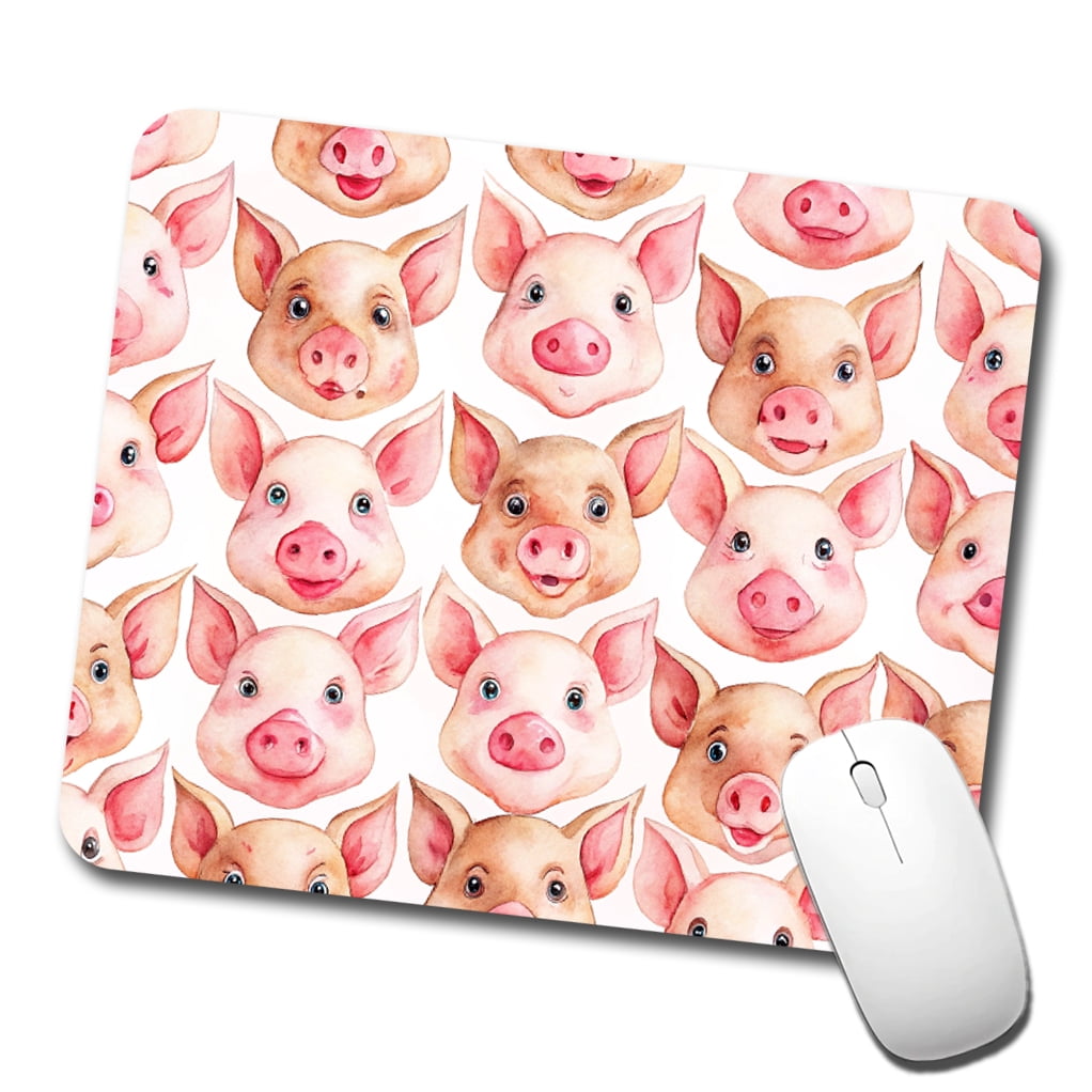 Cute Pig Faces Watercolor Mouse Pad Low Profile Gaming Mat - Walmart.com