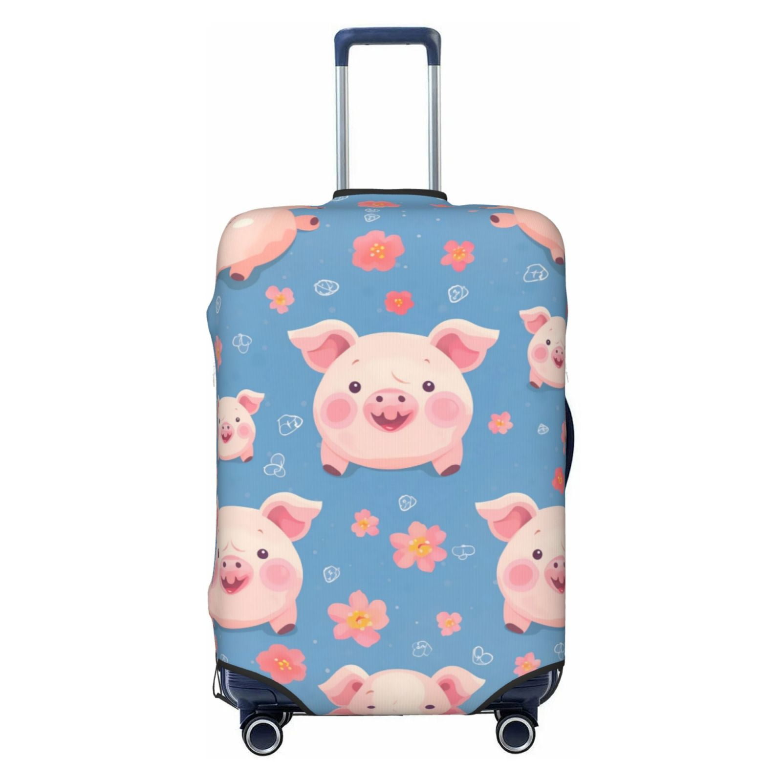 Cute Pig Flowers Luggage Cover Anti Scratch, Elastic Suitcase Protector ...