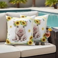 Cute Pig Outdoor Waterproof Throw Pillow Covers Set of 2, 20"x20 ...